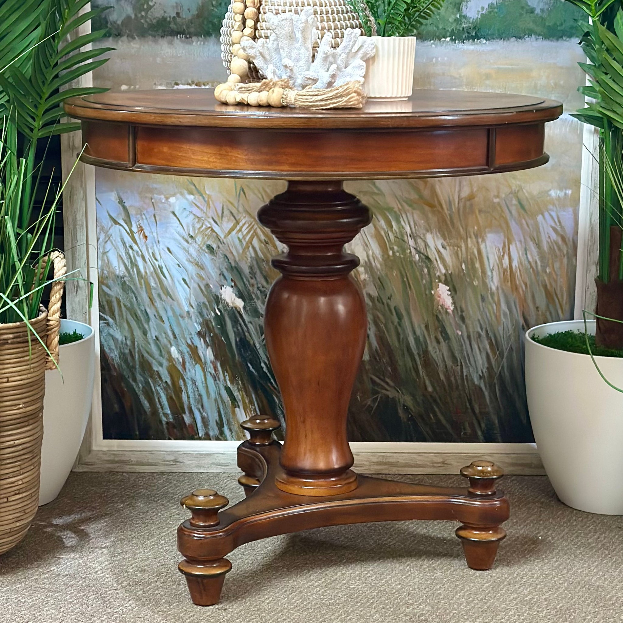 Round Traditional Side Table – Home Again Wilmington